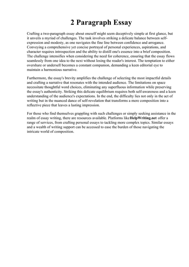 2 Paragraph Essay | PDF