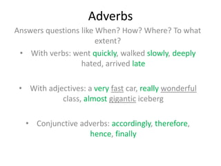 Parts of Speech - English Grammar | PPTX