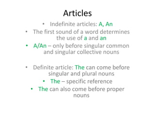 Parts of Speech - English Grammar | PPTX