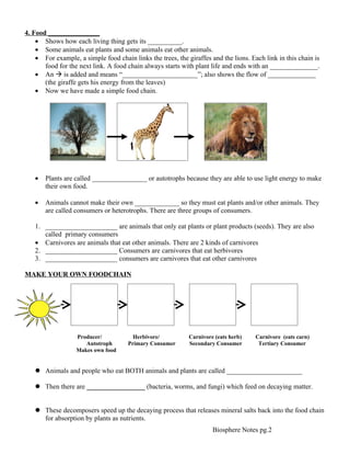 Earth Science. Biosphere student notes | DOC