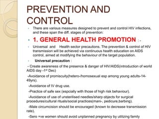 HIV ITS PREVENTION AND CONTROL | PPTX