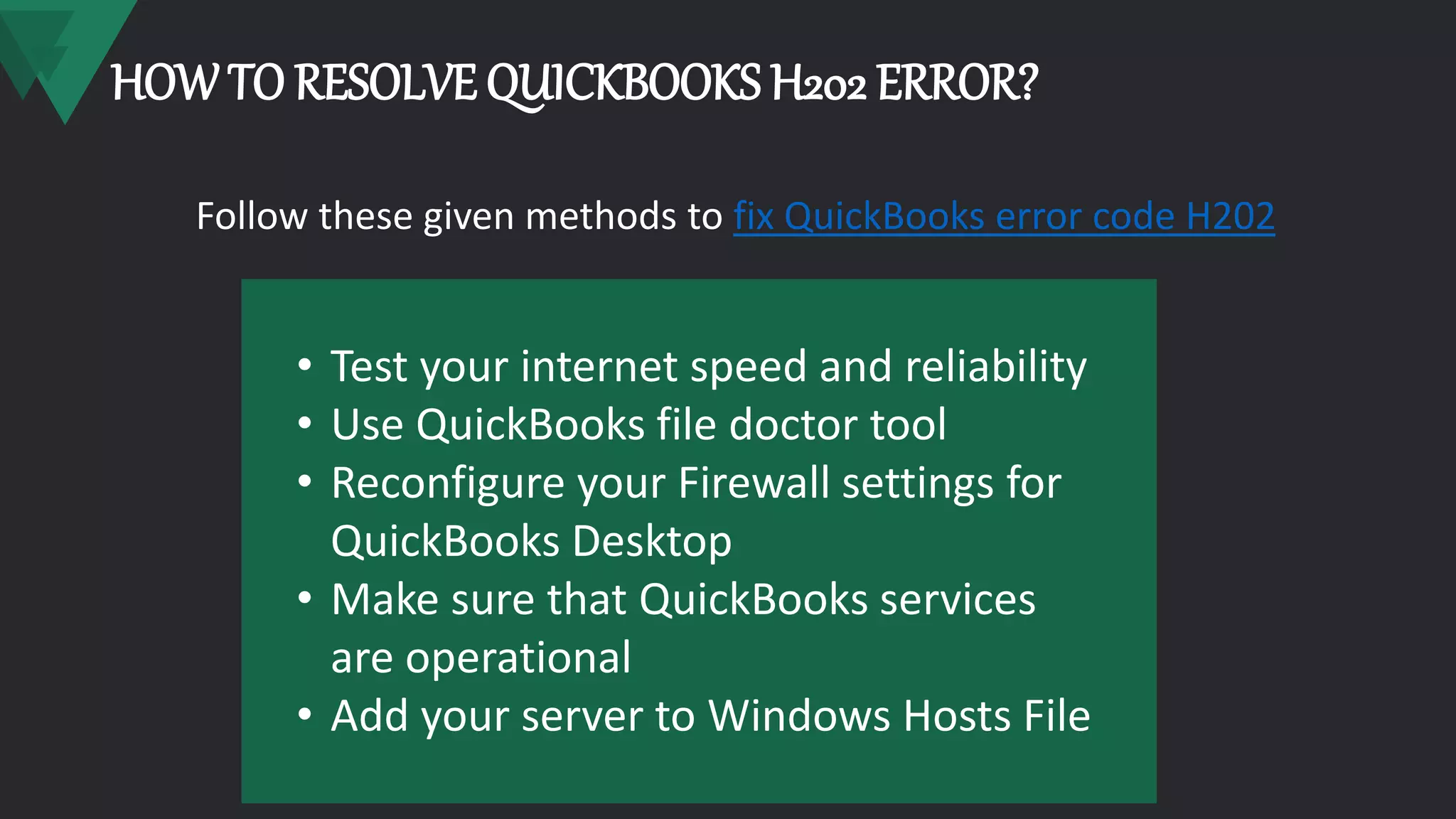 How to Fix QuickBooks error code H202? | PPT How to Fix QuickBooks error code H202? | PPT