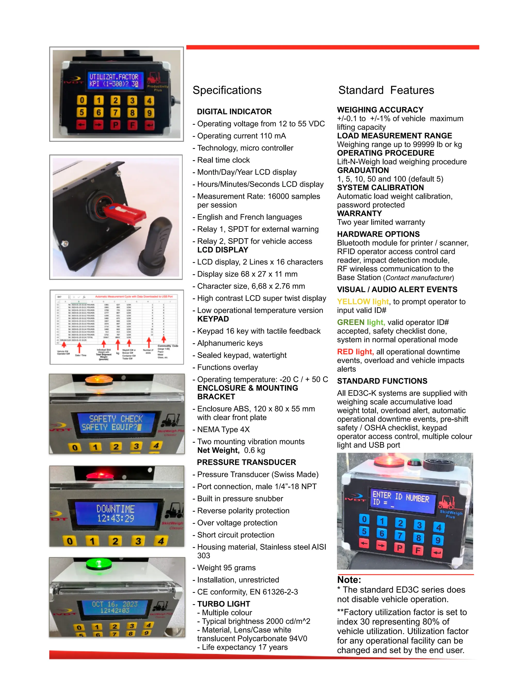 SkidWeigh Plus Classic ED3C-K, lift truck weighing scales | PDF