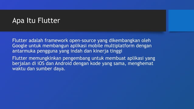 materi pengenalan flutter bahasa indonesia | PPTX