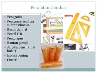 Penggunaan Alat Menggambar pada Gambar teknik | PPT