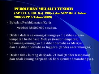 Pengurusan Perolehan Kerajaan Tatacara Kaedah | PPT