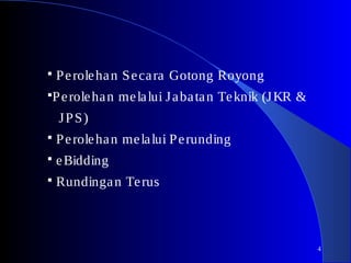 Pengurusan Perolehan Kerajaan Tatacara Kaedah | PPT