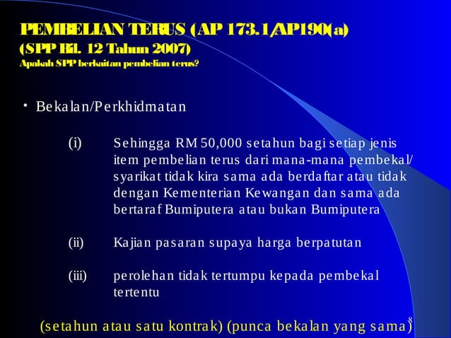 Pengurusan Perolehan Kerajaan Tatacara Kaedah | PPT