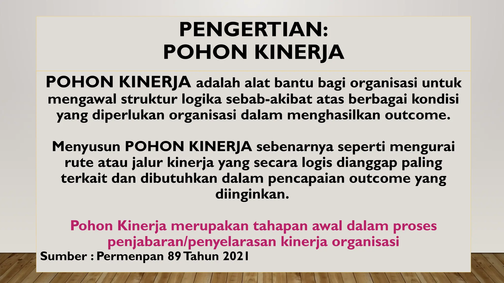 Penyusunan Pohon Kinerja dalam Perencanaan | PPTX