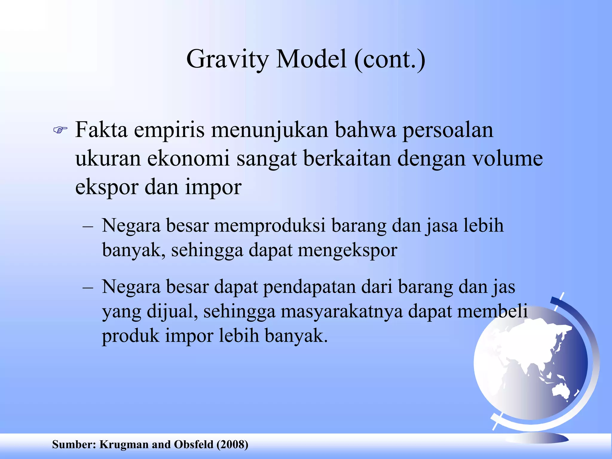 2 perekonomian internasional peran teori dan gravity model | PPTX