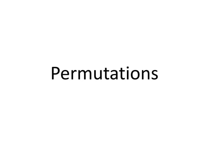 Permutations Power Point Pdf Programming Languages Computing