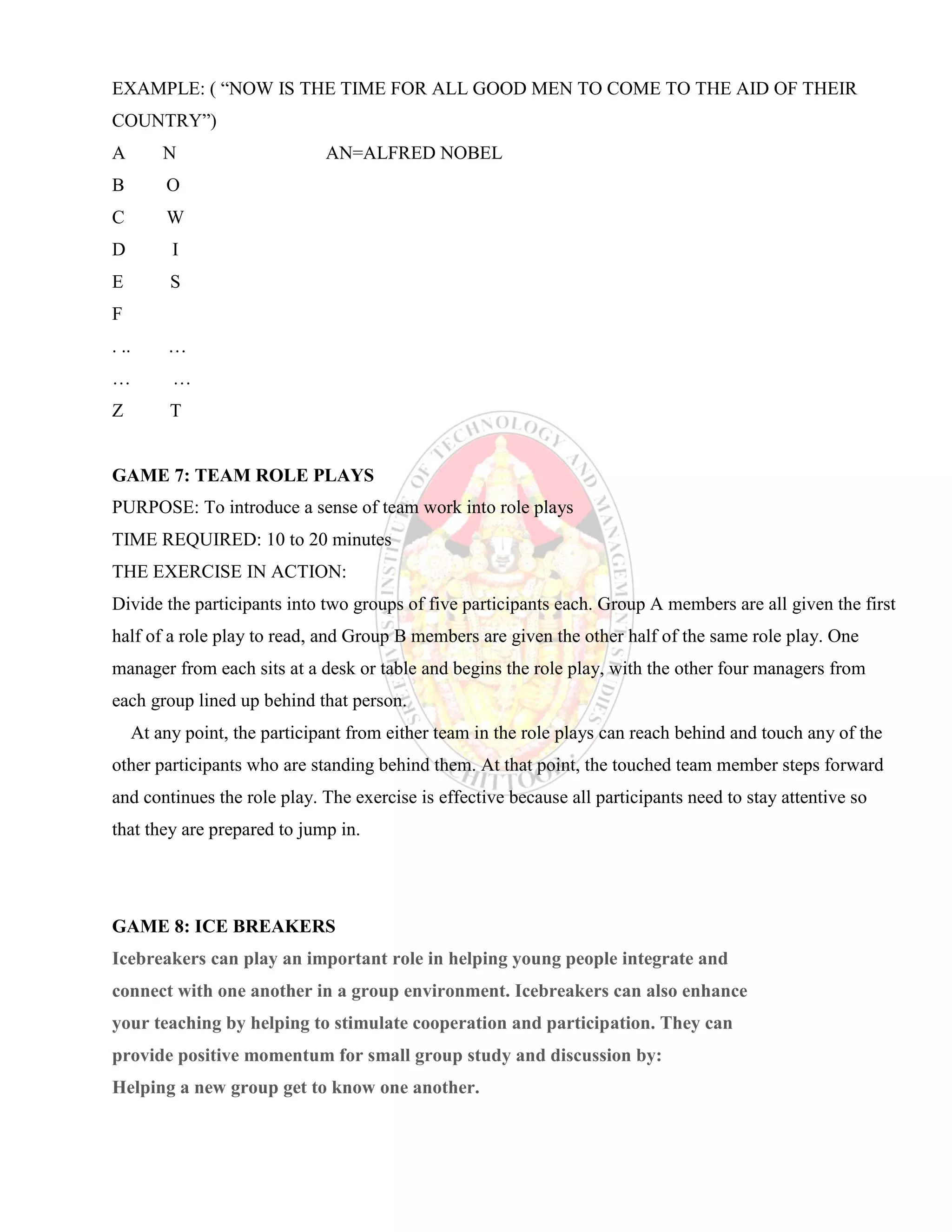 2 personality development games february | PDF