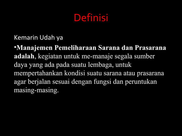 2. Man Pemeliharaan Sarana & Prasarana Resort - Karakteristik, Definisi ...