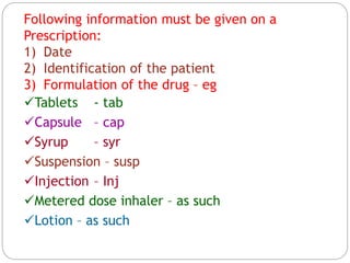 Prescription of Drugs to Patient | PPTX