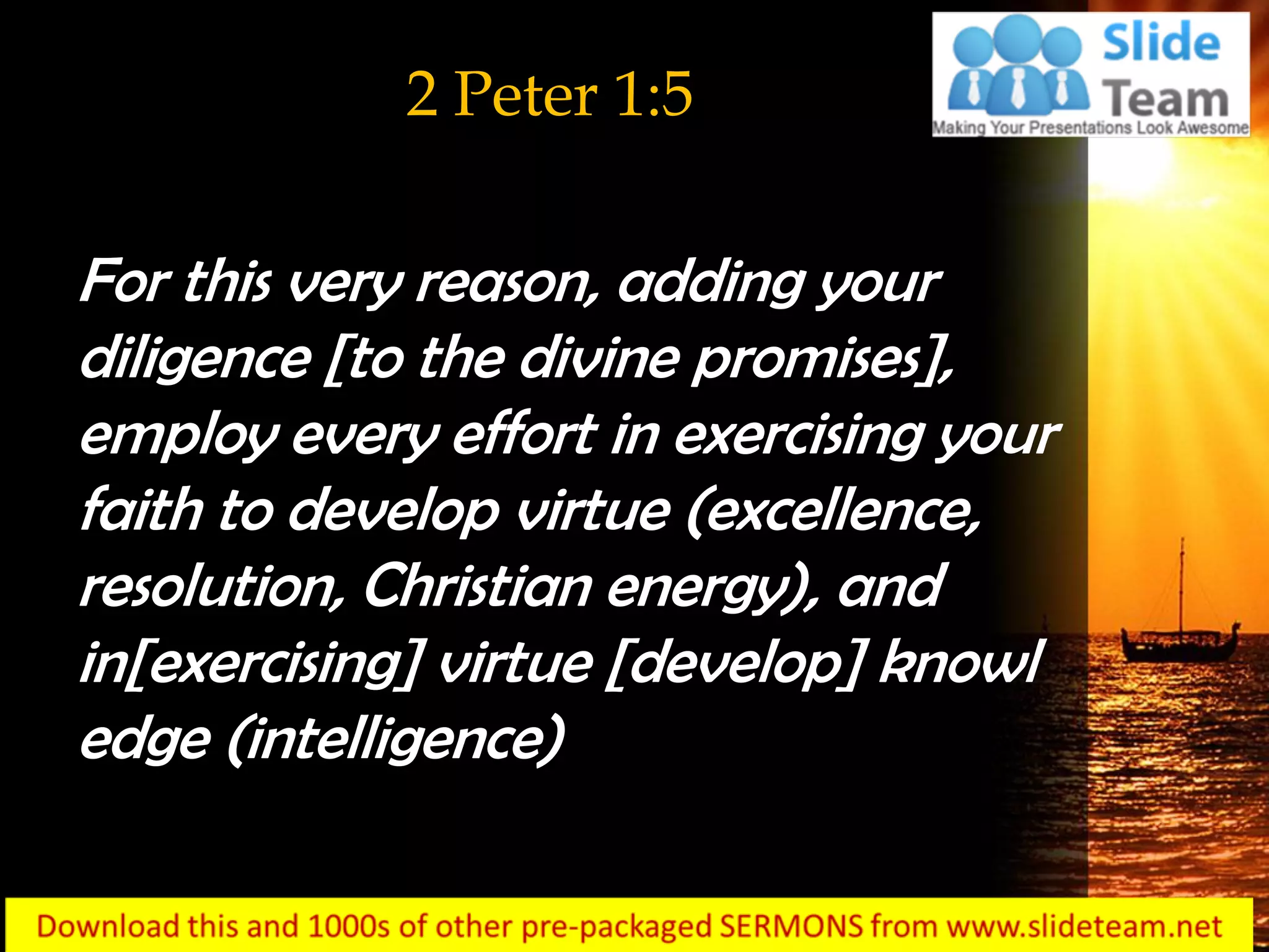 2 peter 1 5 make every effort to add power point church sermon | PPT