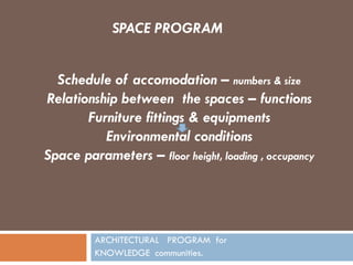 ARCHITECTURAL PROGRAMMING | PPTX
