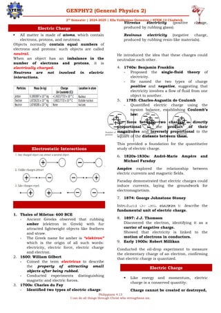 GENERAL PHYSICS 1 ELECTRIIIIC CHARGEEEEE | PDF