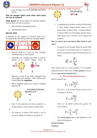 GENERAL PHYSICS 1 ELECTRIIIIC CHARGEEEEE | PDF