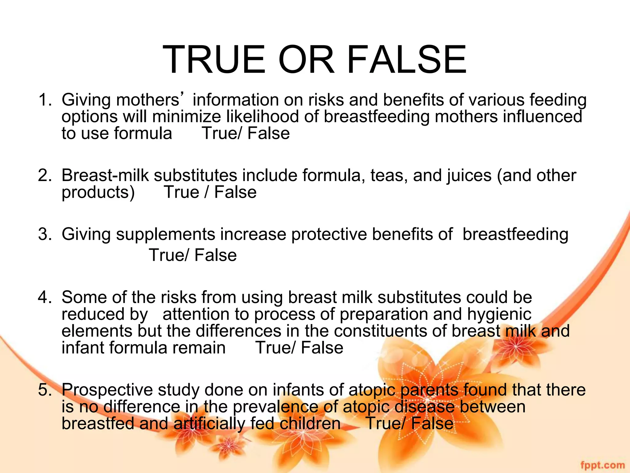 2 physiology and benefits of bf, risk of artificial feeding230113 | PPT