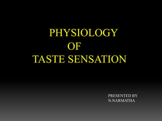 Physiology of taste | PPTX