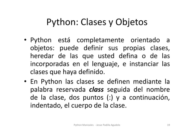 Programacion Orientada a Objetos en python | PDF