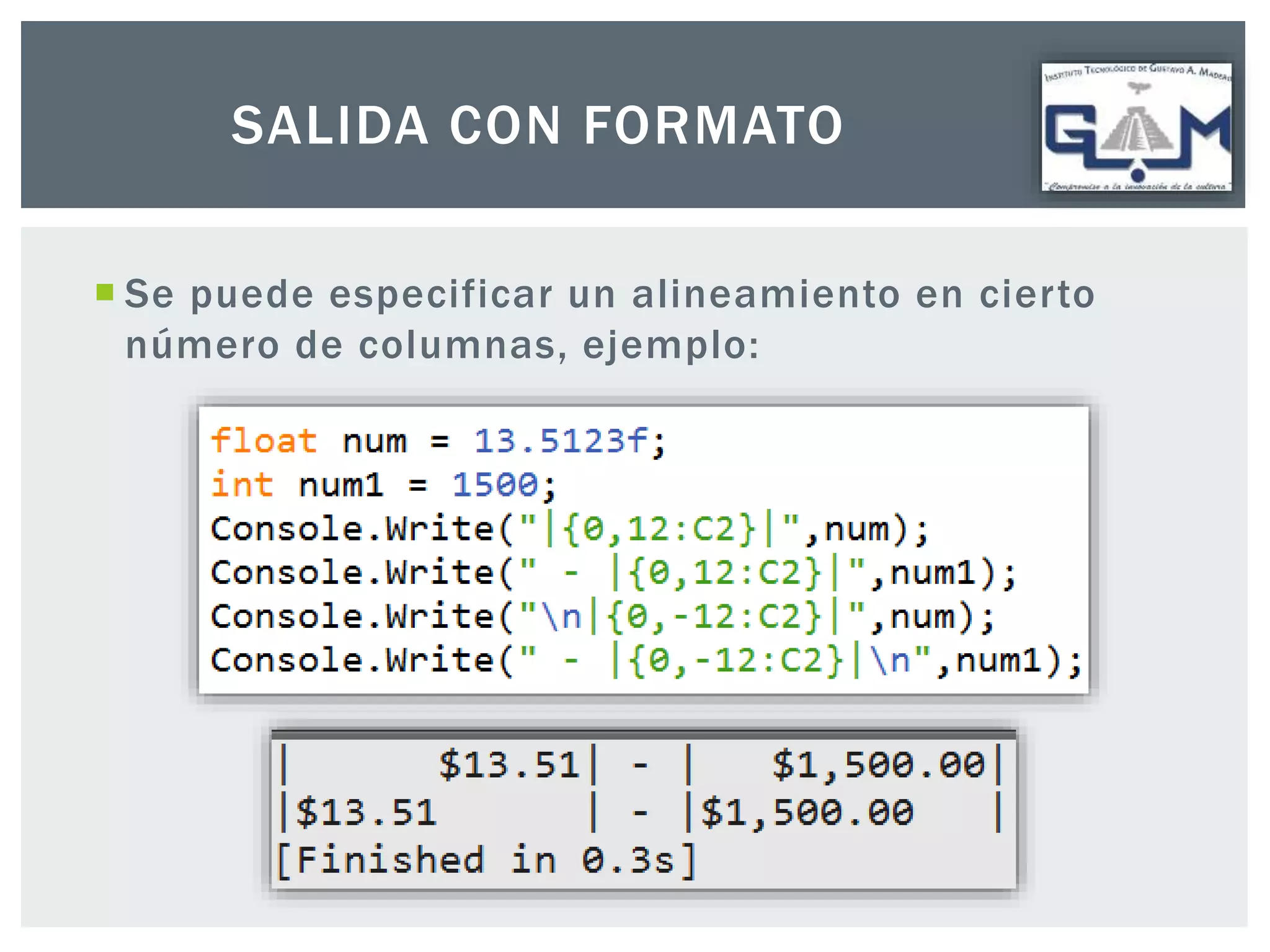 2 poo u1 10 salida con formato y flujos de entrada | PPTX