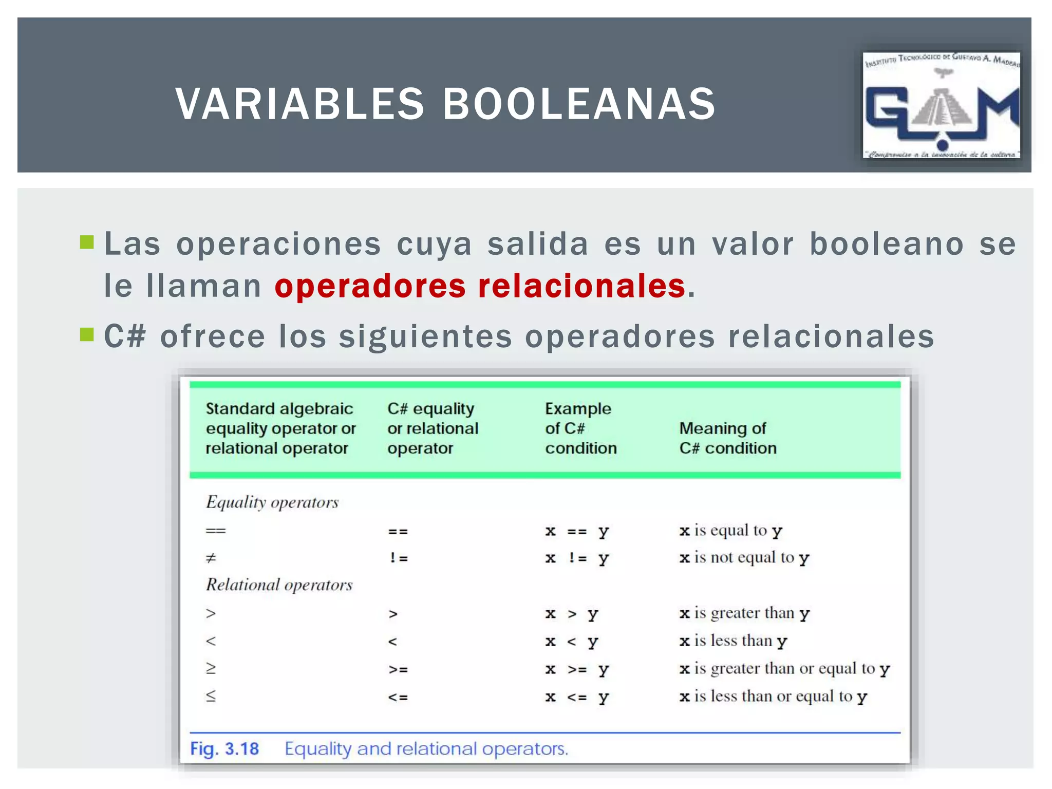 2 poo u1 7 variables y operaciones booleanas | PPTX