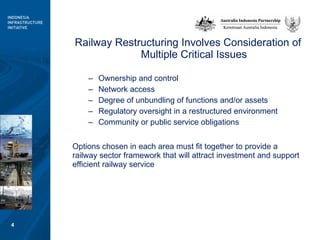 Indonesia Infrsatructure Initiative - World Experience Railway ...