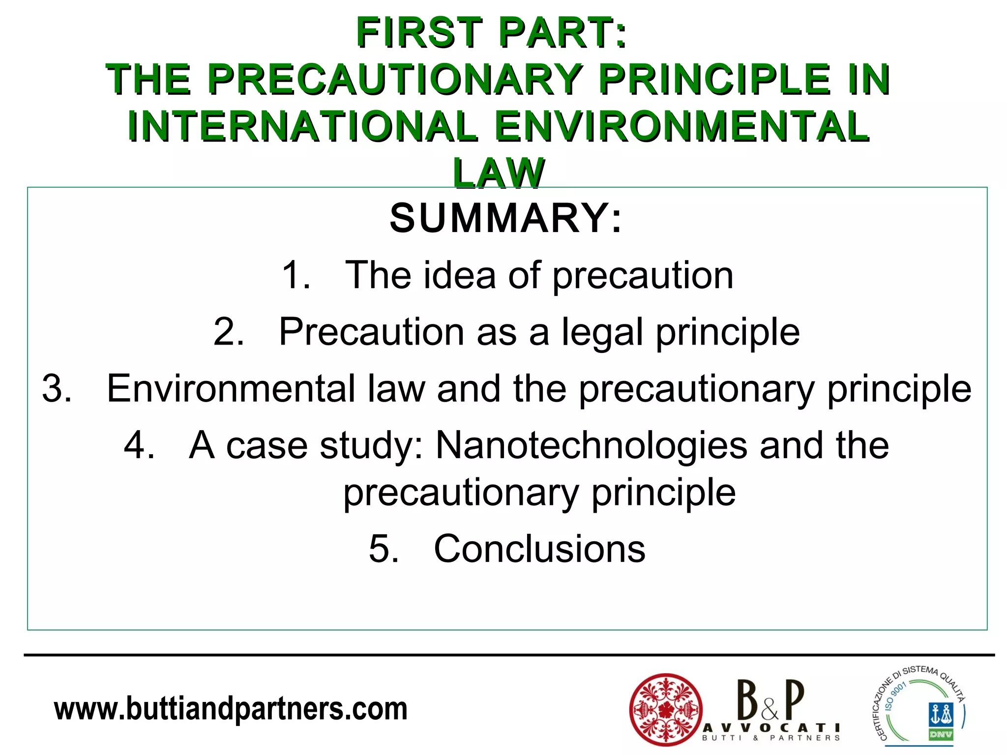 The Precautionary Principle | PPT