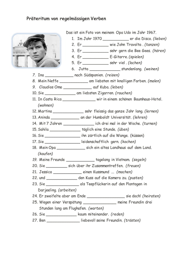 PRÄTERITUM - regelmässige und unregelmässige Verben | PDF