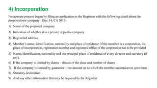 Incorporation of Companies | PPTX