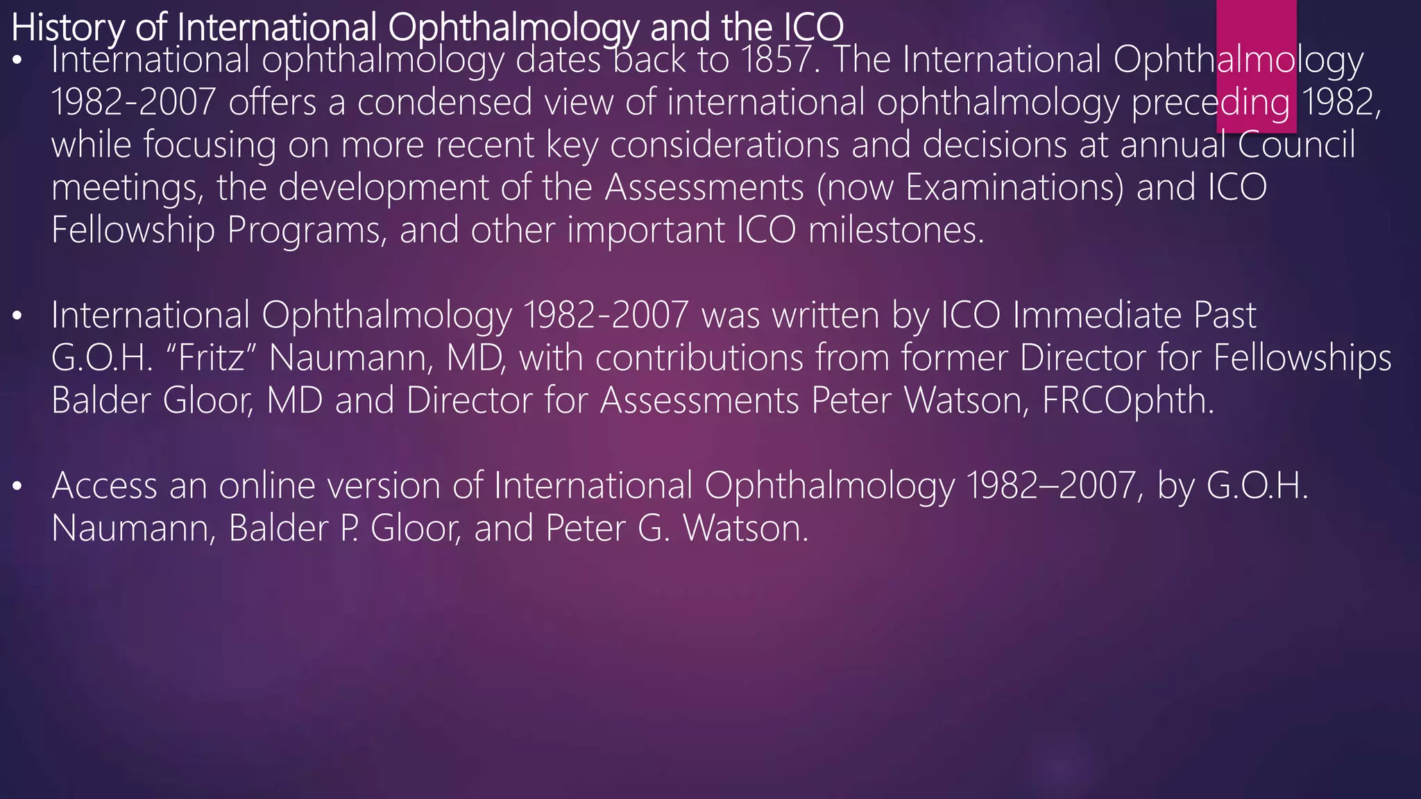 International Council of Ophthalmology | PPT