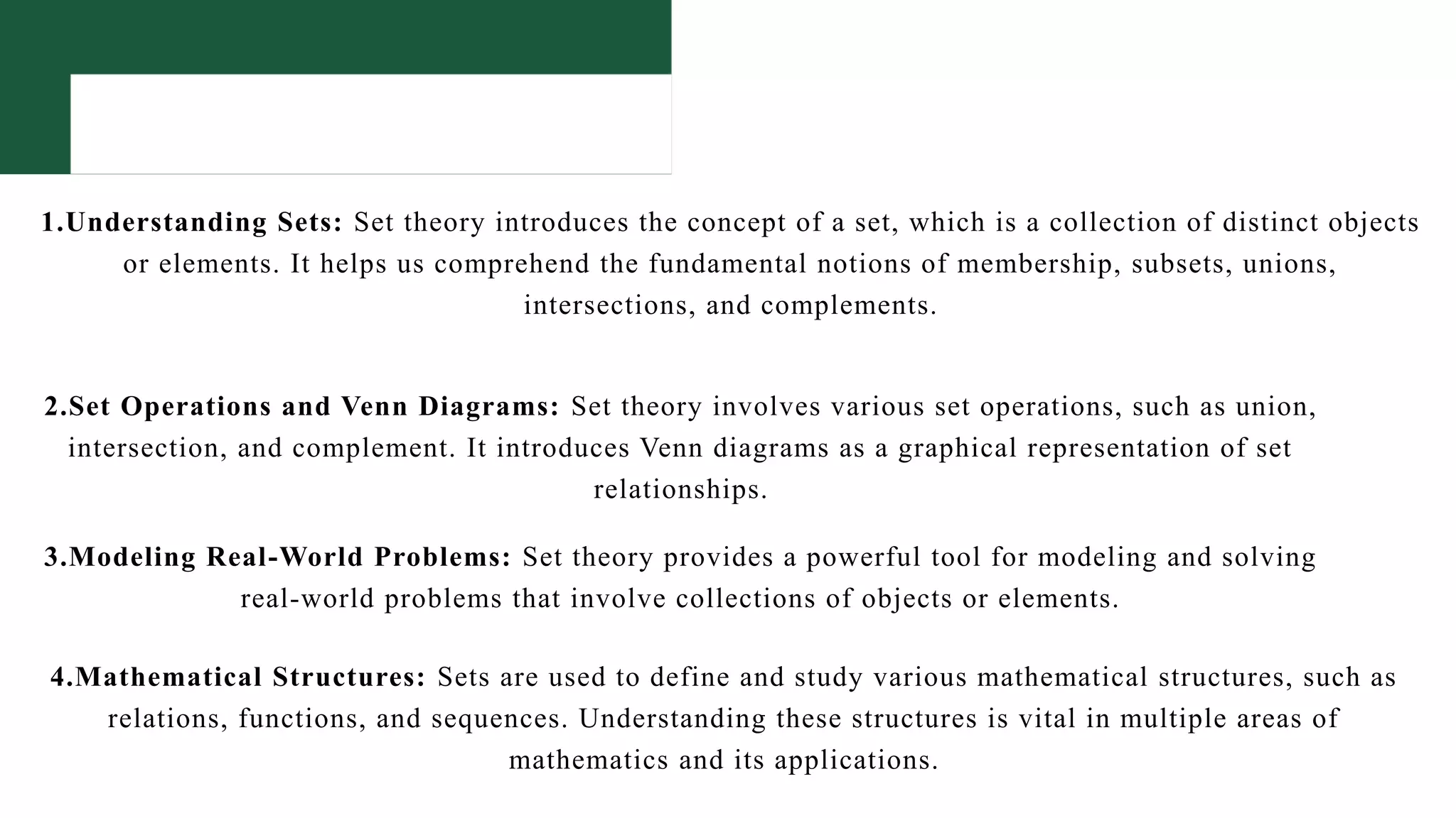 Set Theory Summary | PPTX