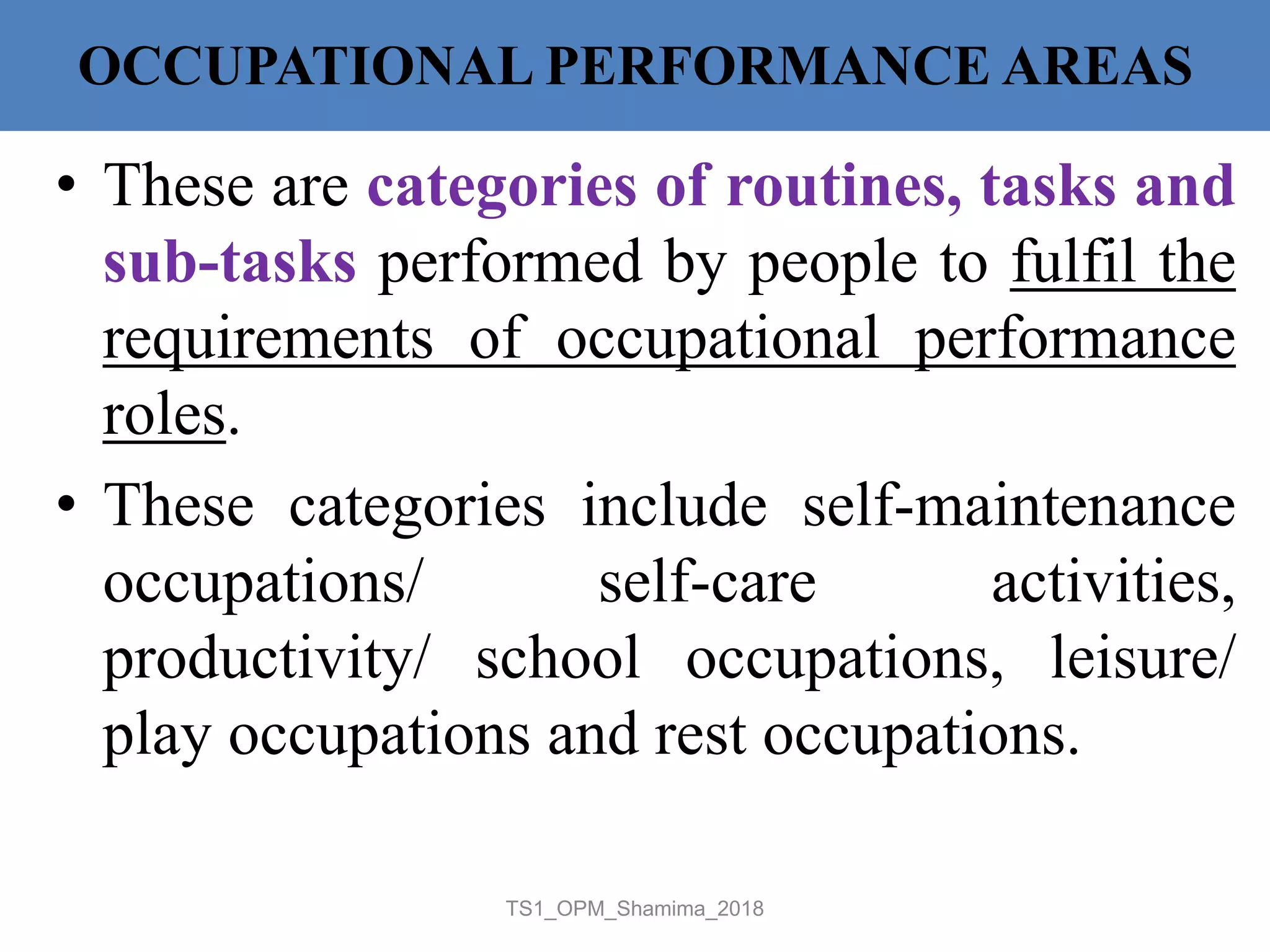 Occupational Performance Model- Old version | PPTX