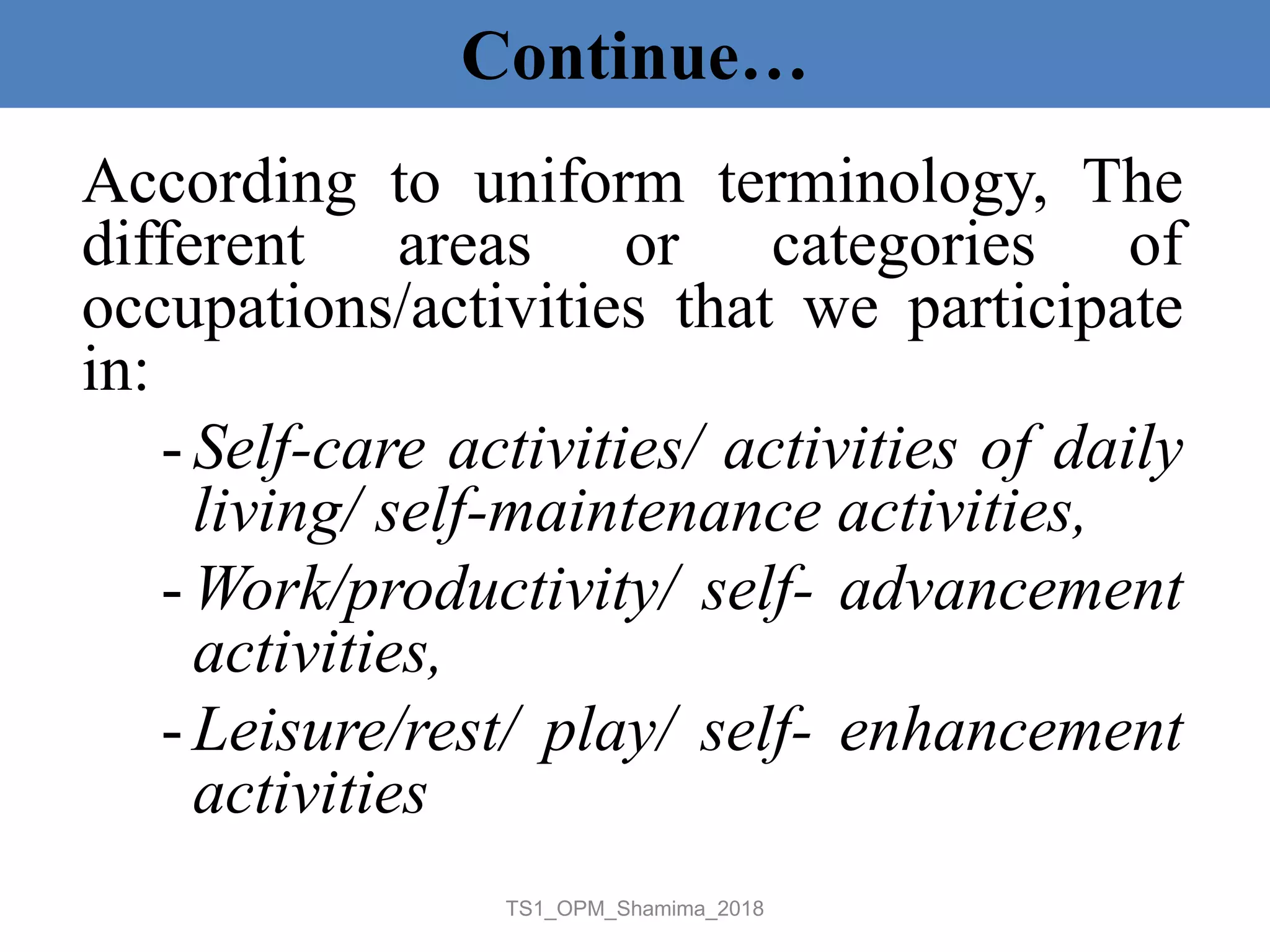 Occupational Performance Model- Old version | PPTX