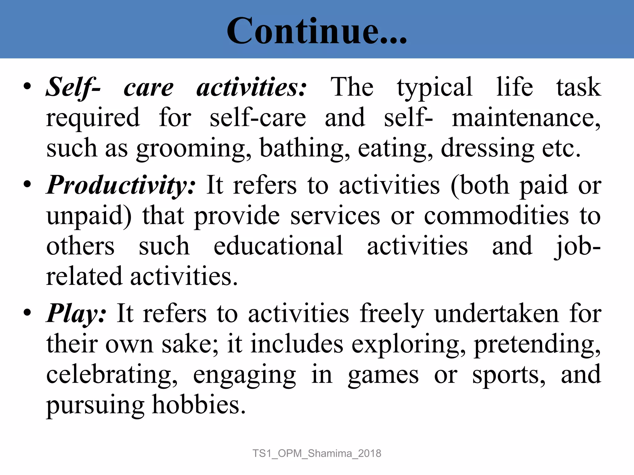 Occupational Performance Model- Old version | PPTX