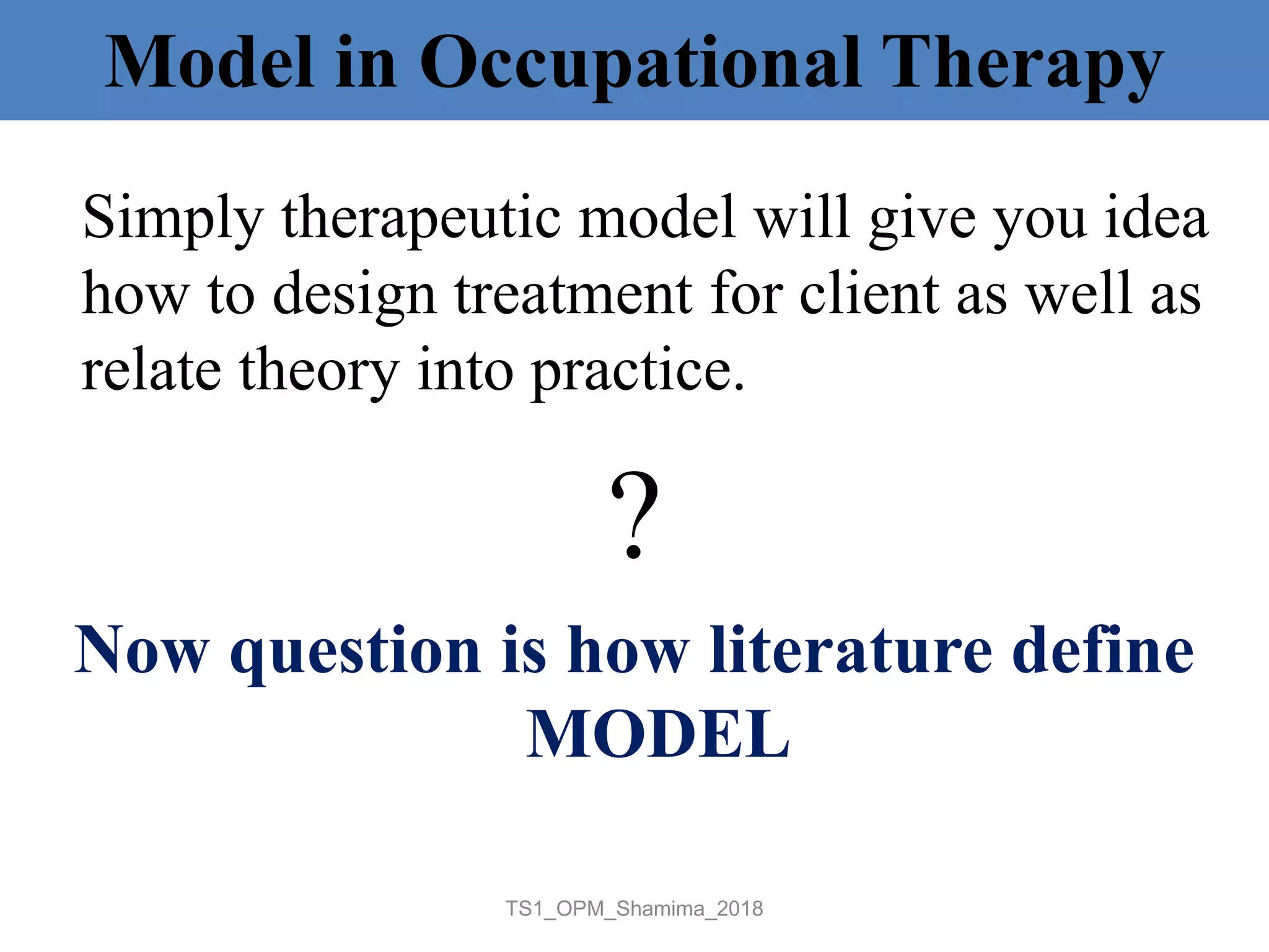 Occupational Performance Model- Old version | PPTX