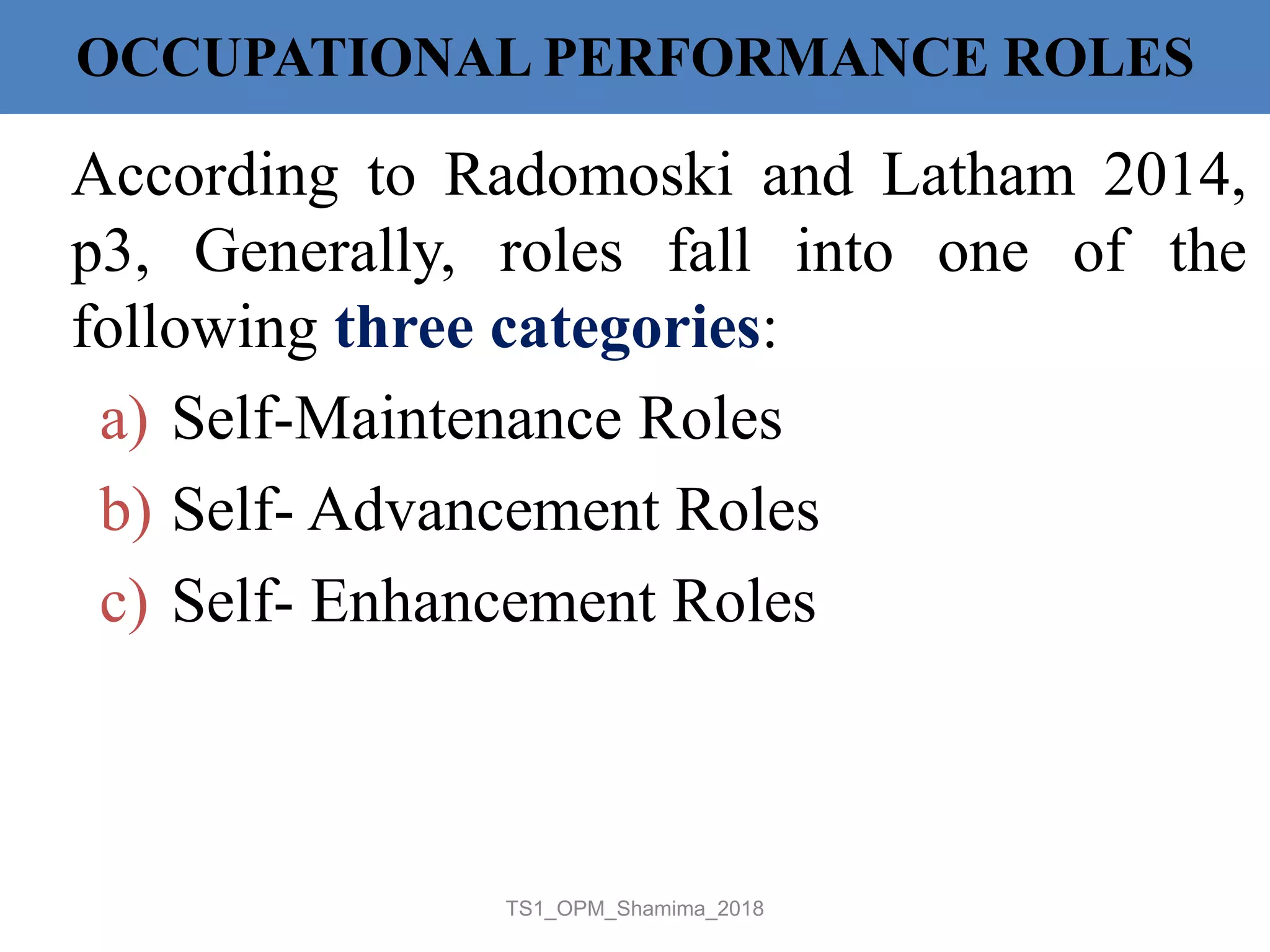 Occupational Performance Model- Old version | PPTX