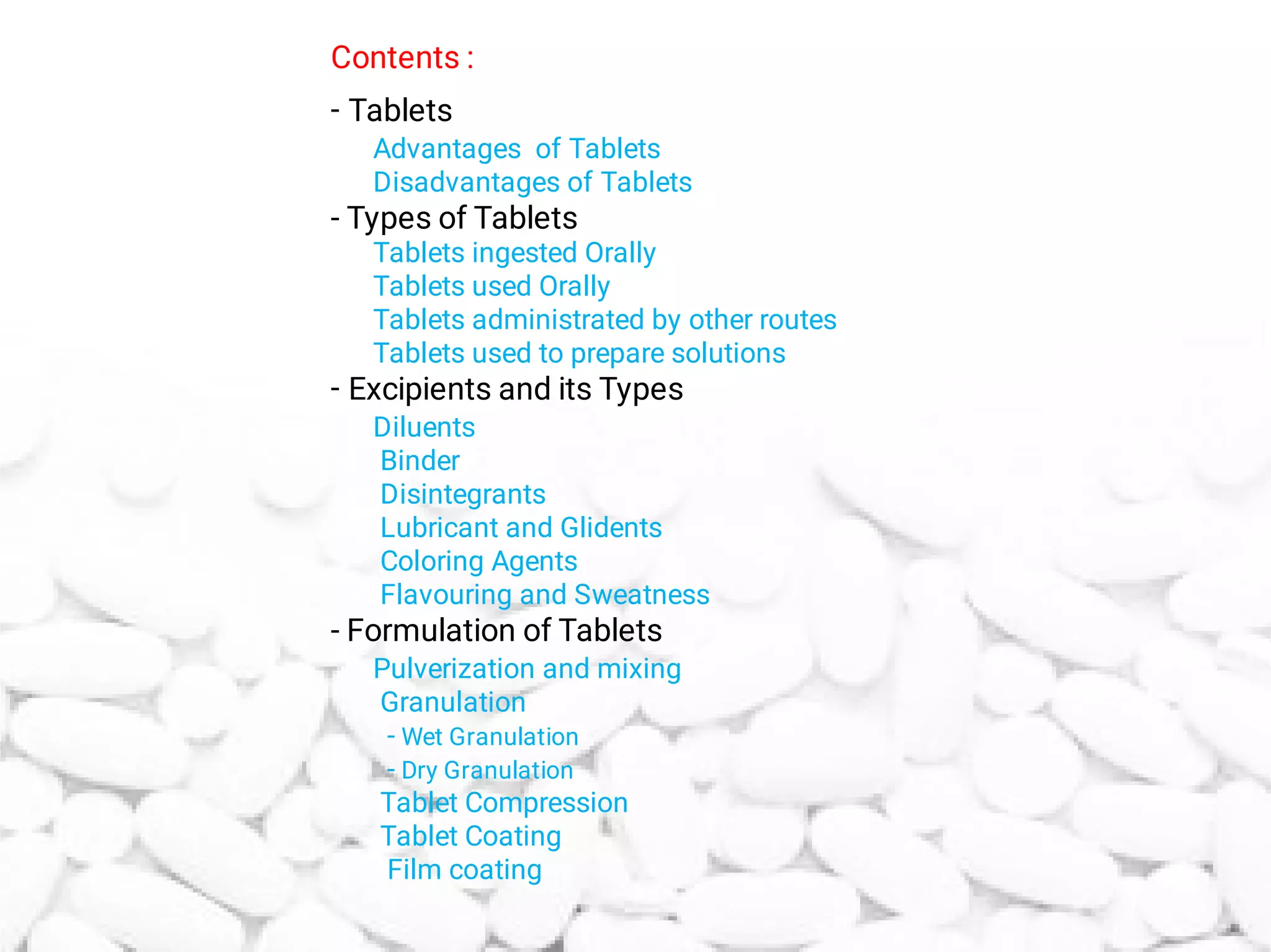 Formulation of Different Types of Tablets Summary.pdf
