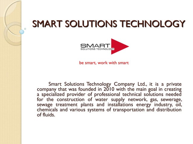SMART SOLUTIONS TECHNOLOGY - presentation | PPT