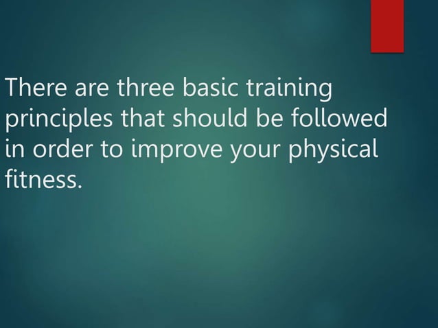 Principles of training for exercise program | PPT
