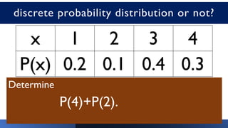 Probability Distribution (Discrete Random Variable) | PDF