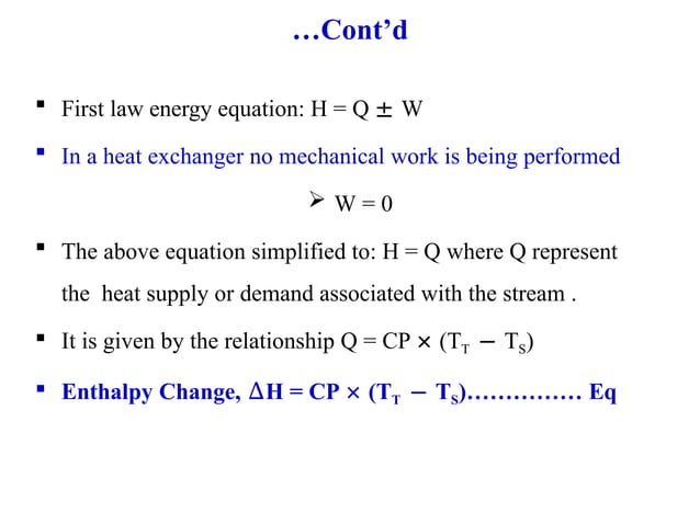 Process Integration Lecture two for chem ENG | PPTX