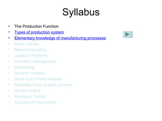 production management | PPT | Manufacturing Industry | Industries