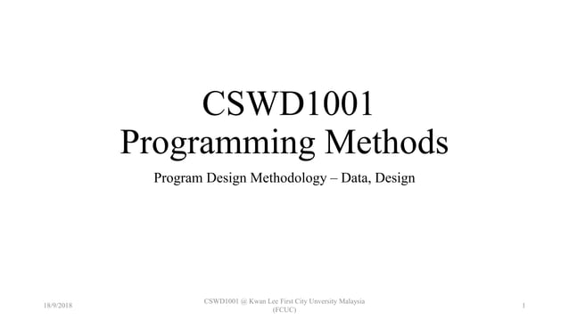 2 Program Design Methodology | PPT