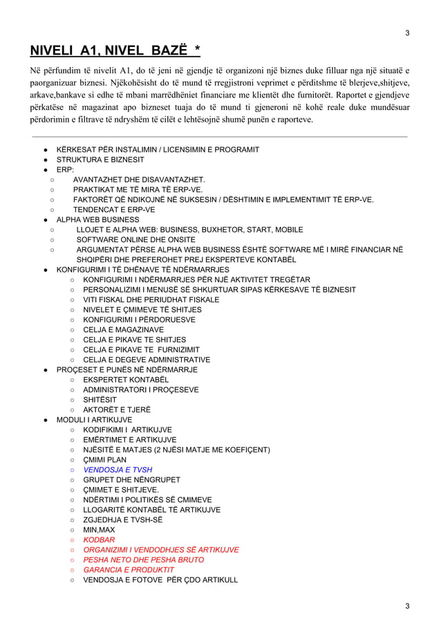 Programi Alpha Web Business | PDF