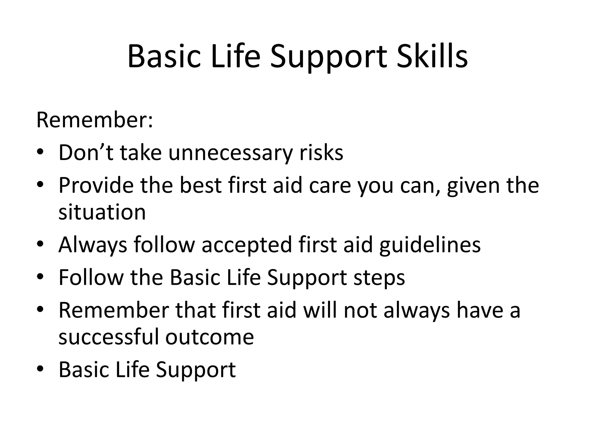 2 provide first aid basic life support skills 2pptx (1) | PPT