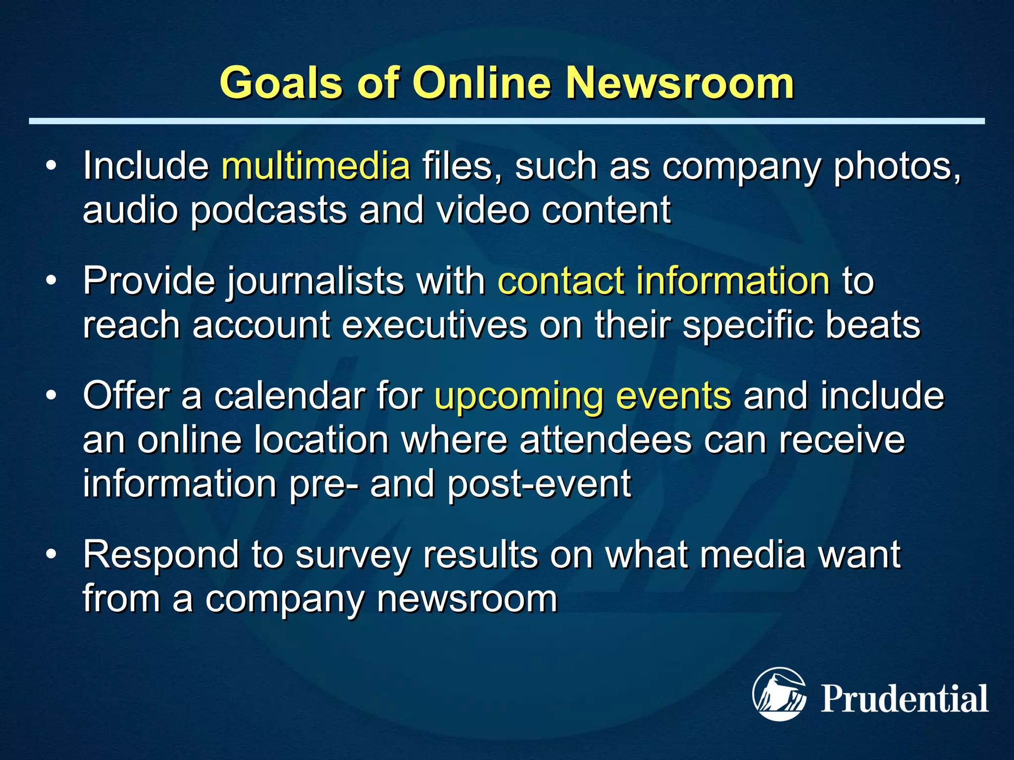 Prudential's Online Newsroom | PPT | Free Download