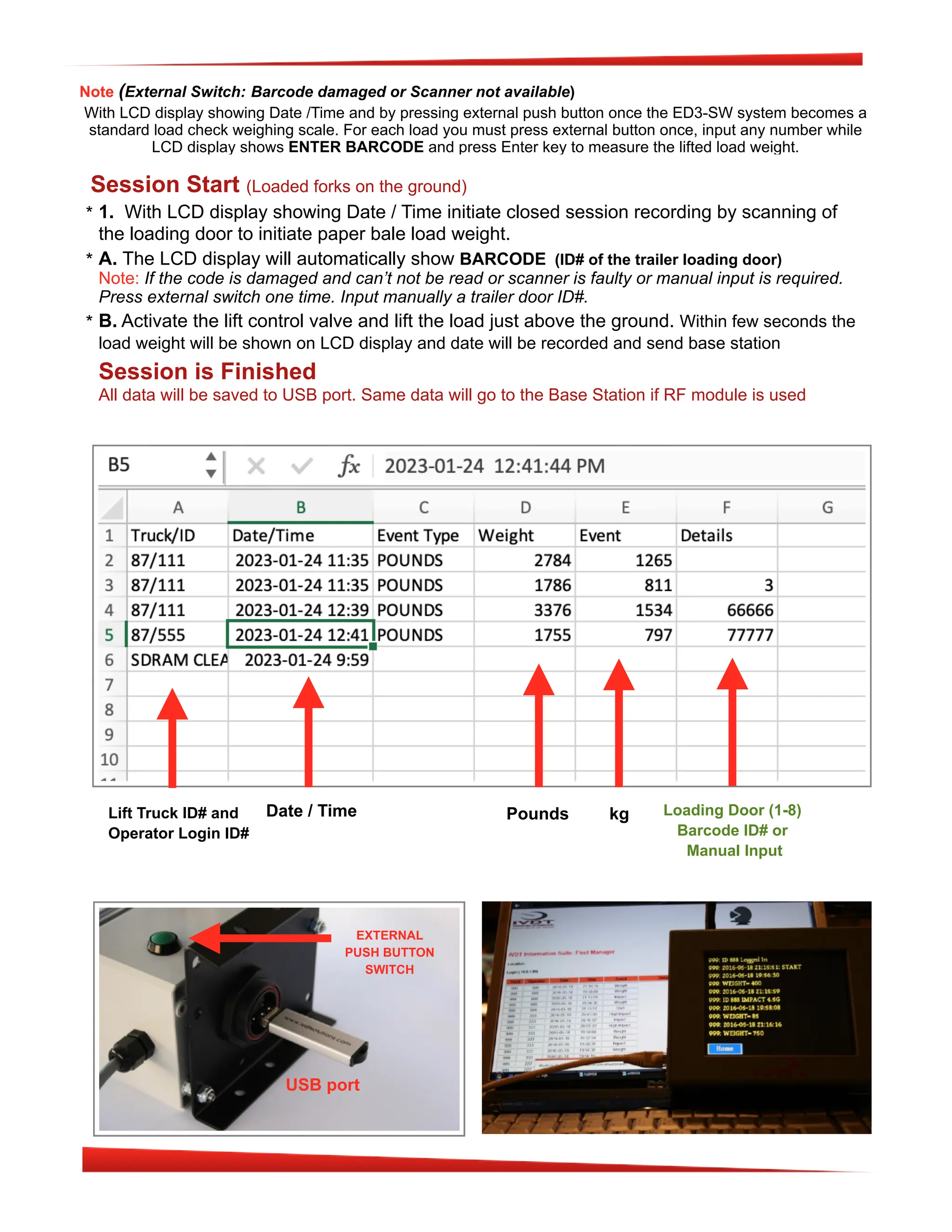 Forklift weighing scale 2PSDW.pdf with bar code scanner | PDF