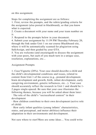 2PSYC 333 Unit Assessments Developmental Case Study Assignmen.docx